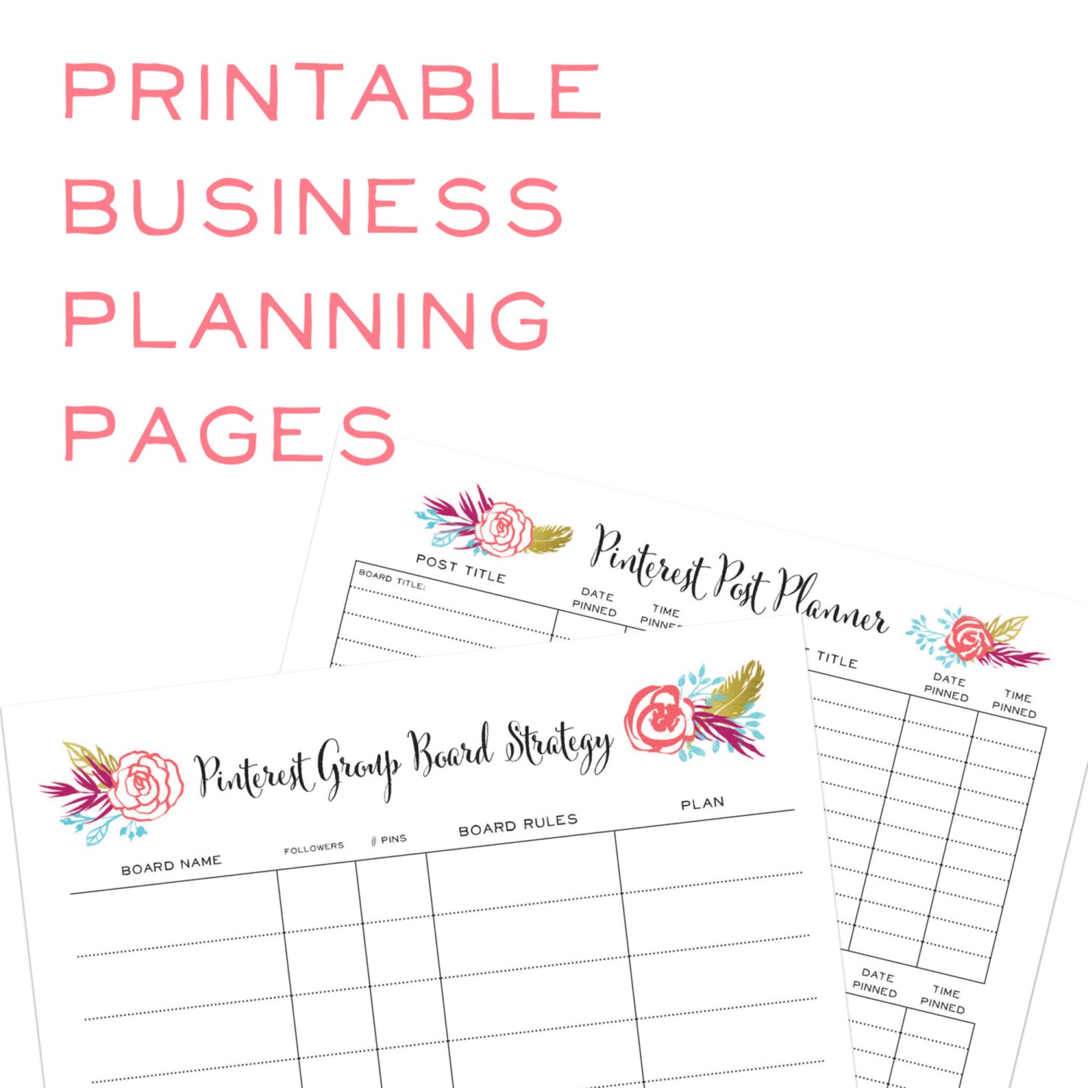 Printable Pinterest Planner Sheets - Etsy