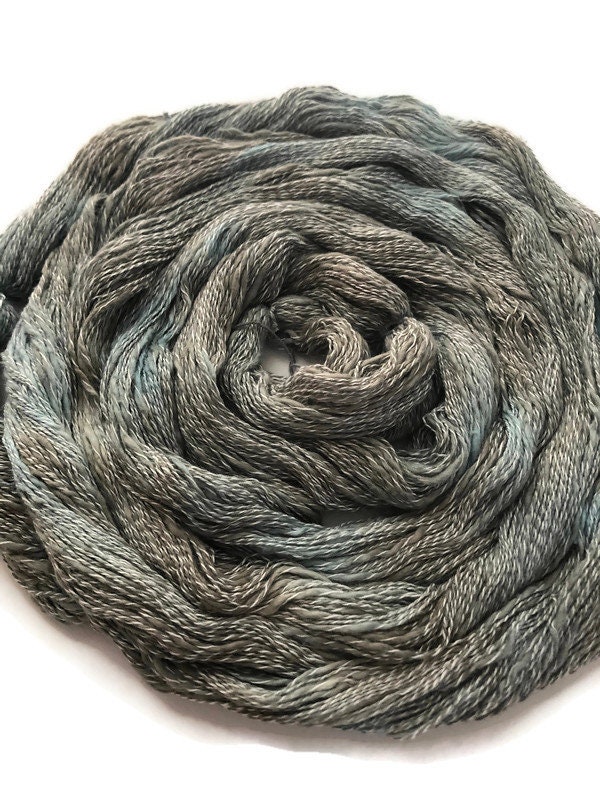 Hand-dyed, pre-wound weaving warp, cotton slub with synthetic binder ...