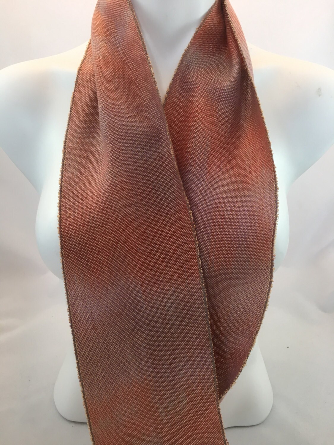 Hand-dyed, handwoven, Tencel, lightweight, skinny infinity scarf in ...