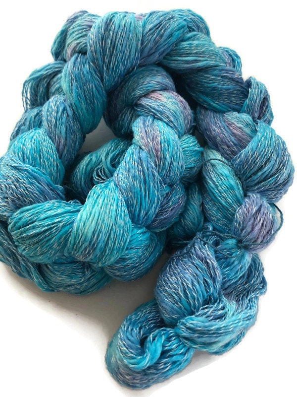 Hand-dyed, pre-wound weaving warp, cotton slub with synthetic binder ...