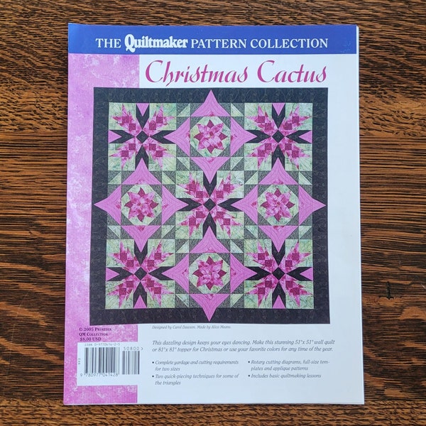 Christmas Cactus Quilt Pattern - Etsy