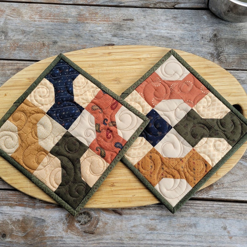 Patchwork Potholders - Etsy