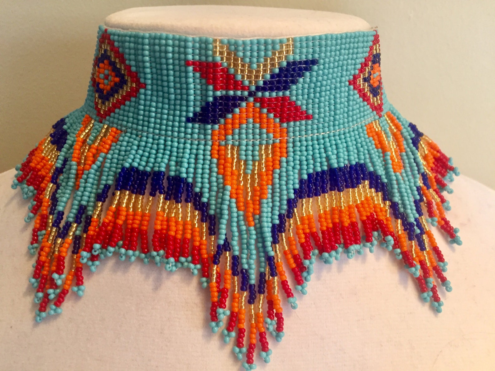 Elegant Choker Necklace Seed Bead Necklace Native American - Etsy