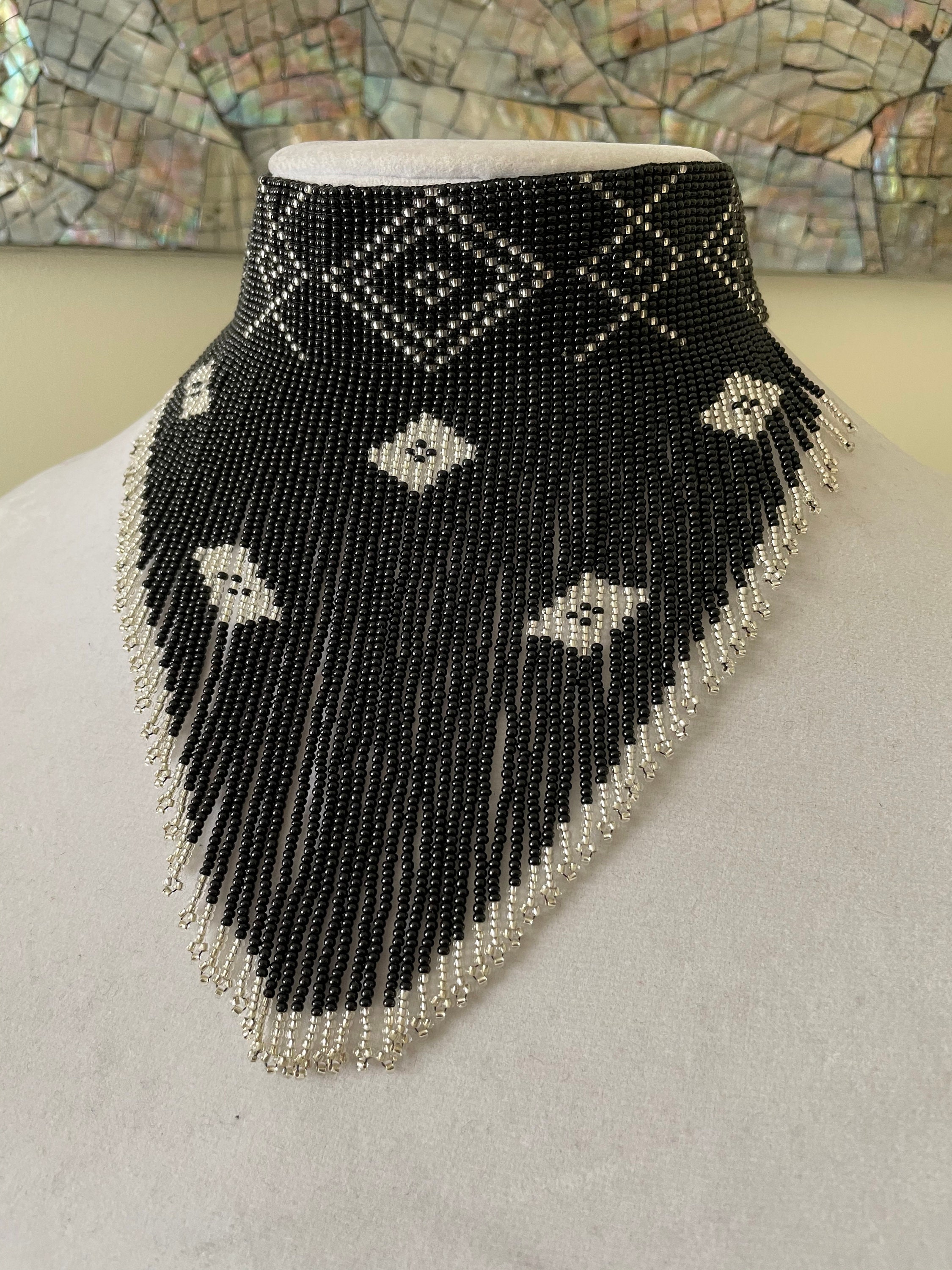 Native American Choker Necklace Elegant Seed Bead Necklace Beaded ...