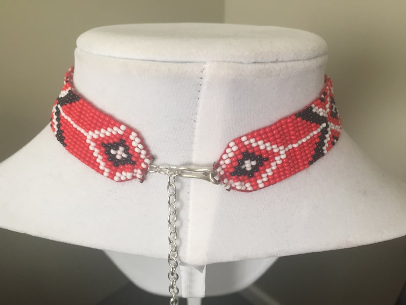 Native American Style Choker, Beaded Choker Necklace, Seed Bead ...