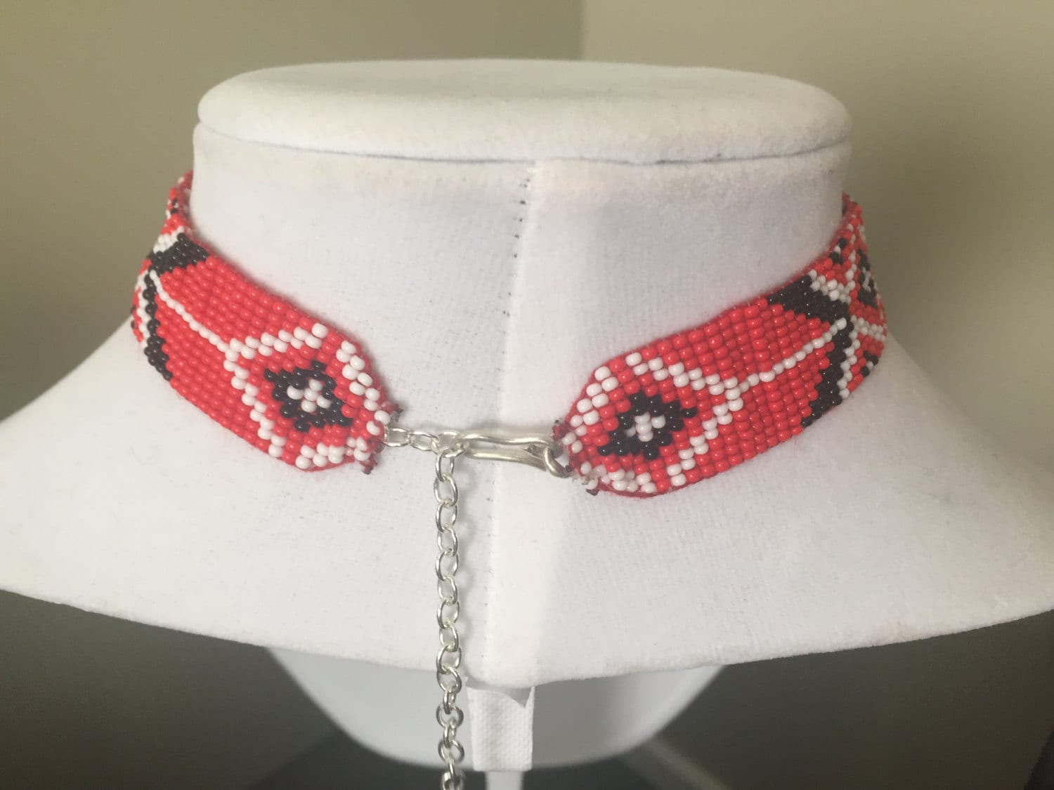 Native American Style Choker, Beaded Choker Necklace, Seed Bead ...