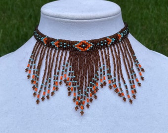 Native American Style Choker Beaded Choker Necklace Seed | Etsy