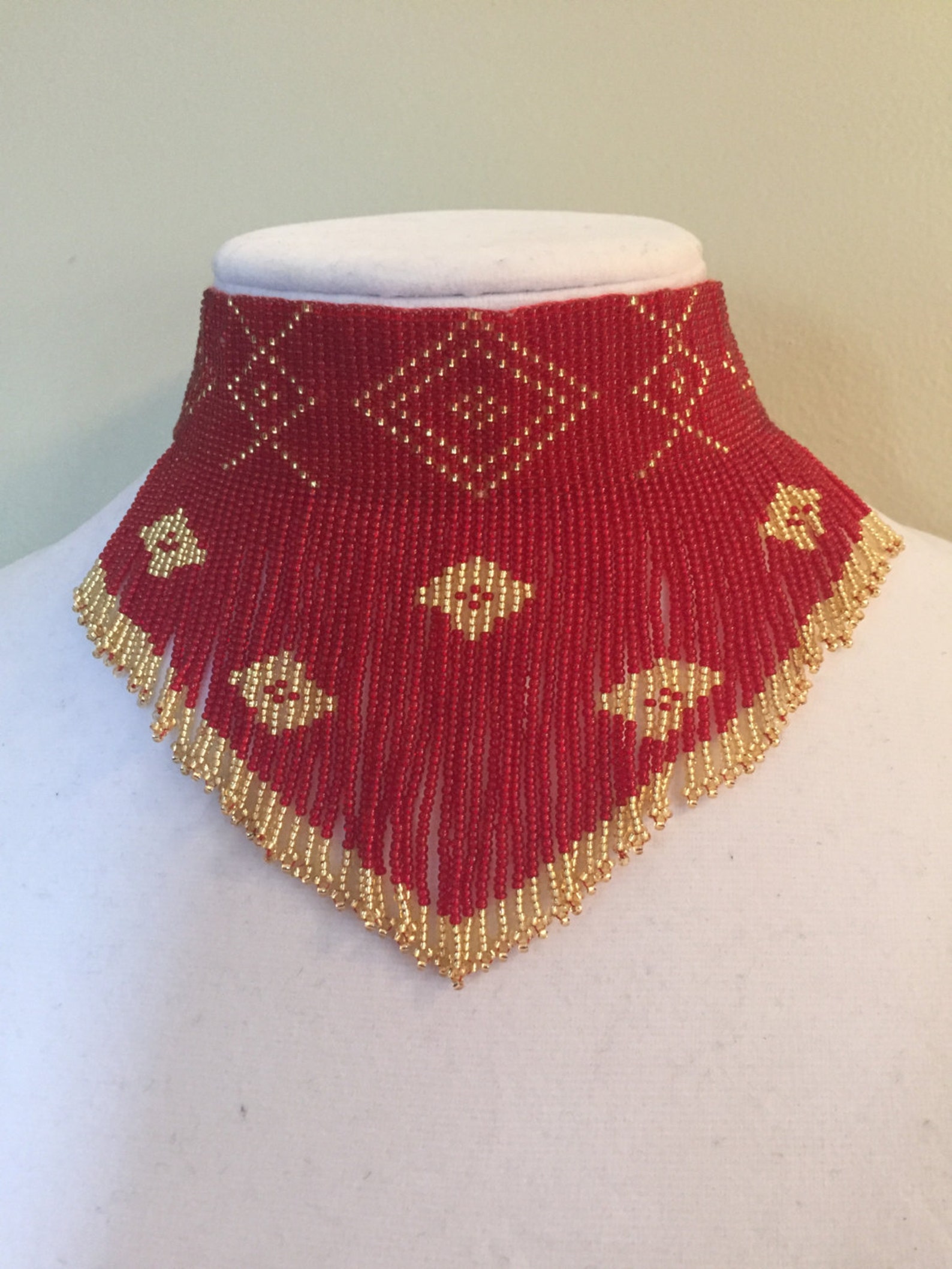 Native American Choker Necklace Elegant Seed Bead Necklace Beaded ...