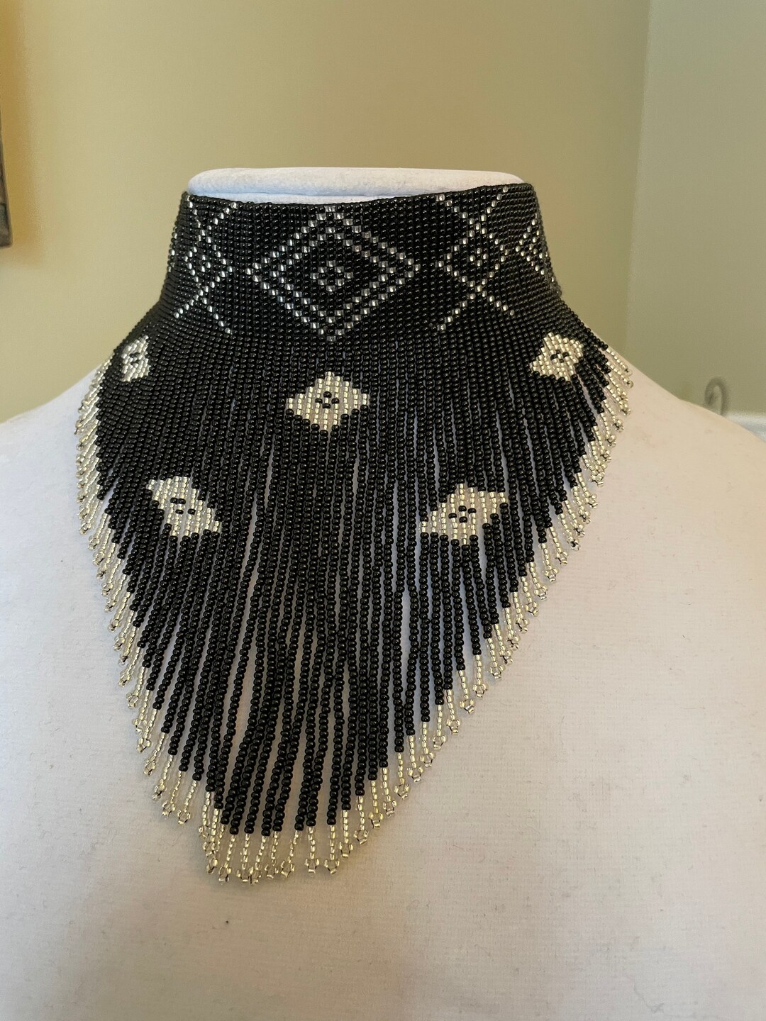 Native American Choker Necklace Elegant Seed Bead Necklace Beaded ...