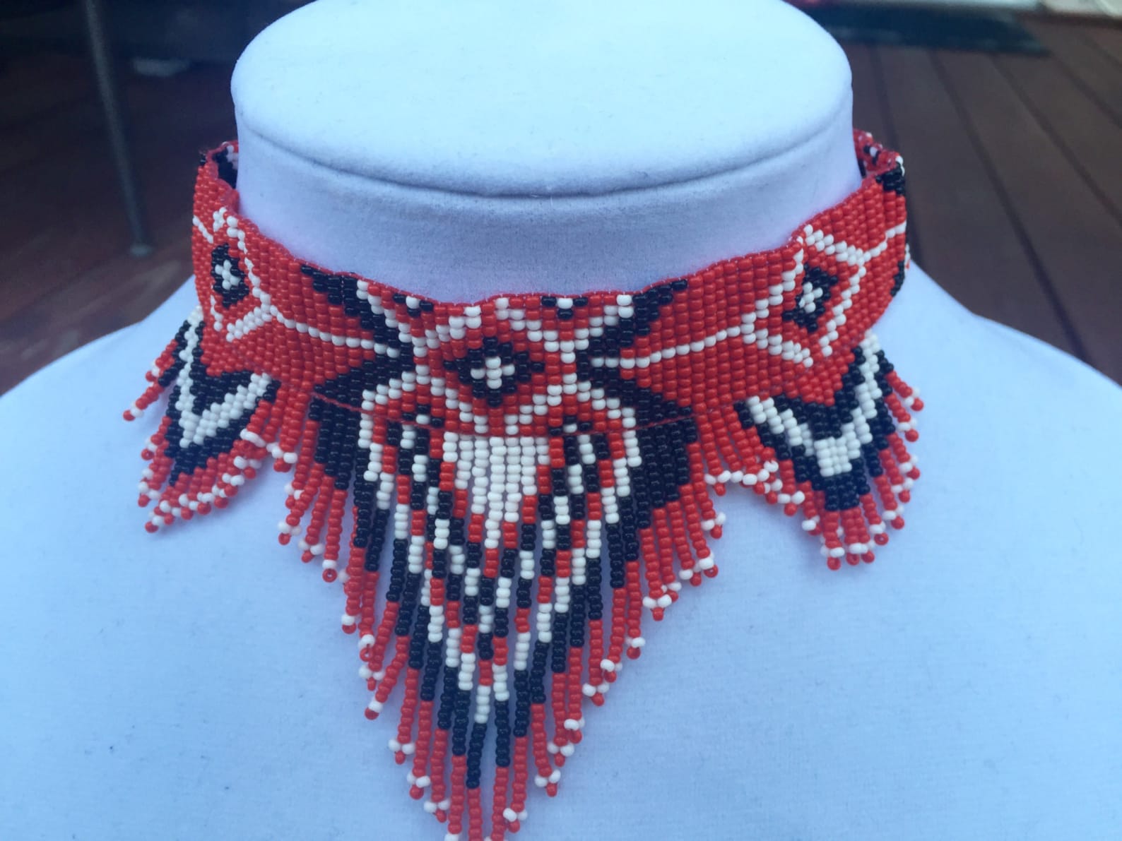 Native American Style Choker, Beaded Choker Necklace, Seed Bead ...