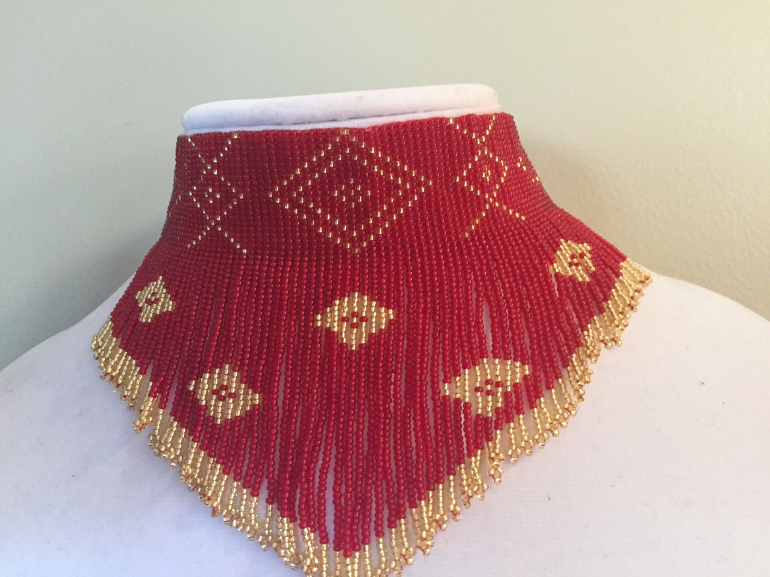 Native American Choker Necklace Elegant Seed Bead Necklace Beaded ...