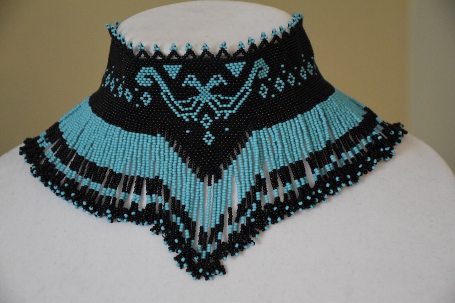 Native American Style Beaded Choker Necklace Indian Necklace Statement ...
