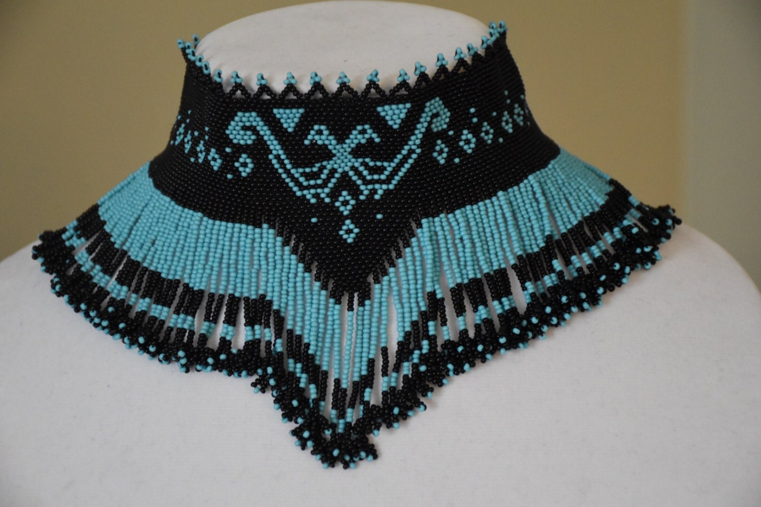 Native American Style Beaded Choker Necklace Indian Necklace Statement ...