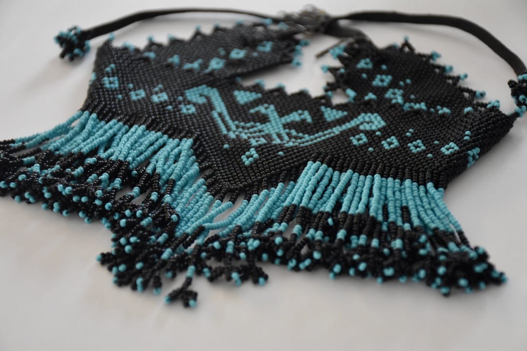 Native American Style Beaded Choker Necklace Indian Necklace Statement ...