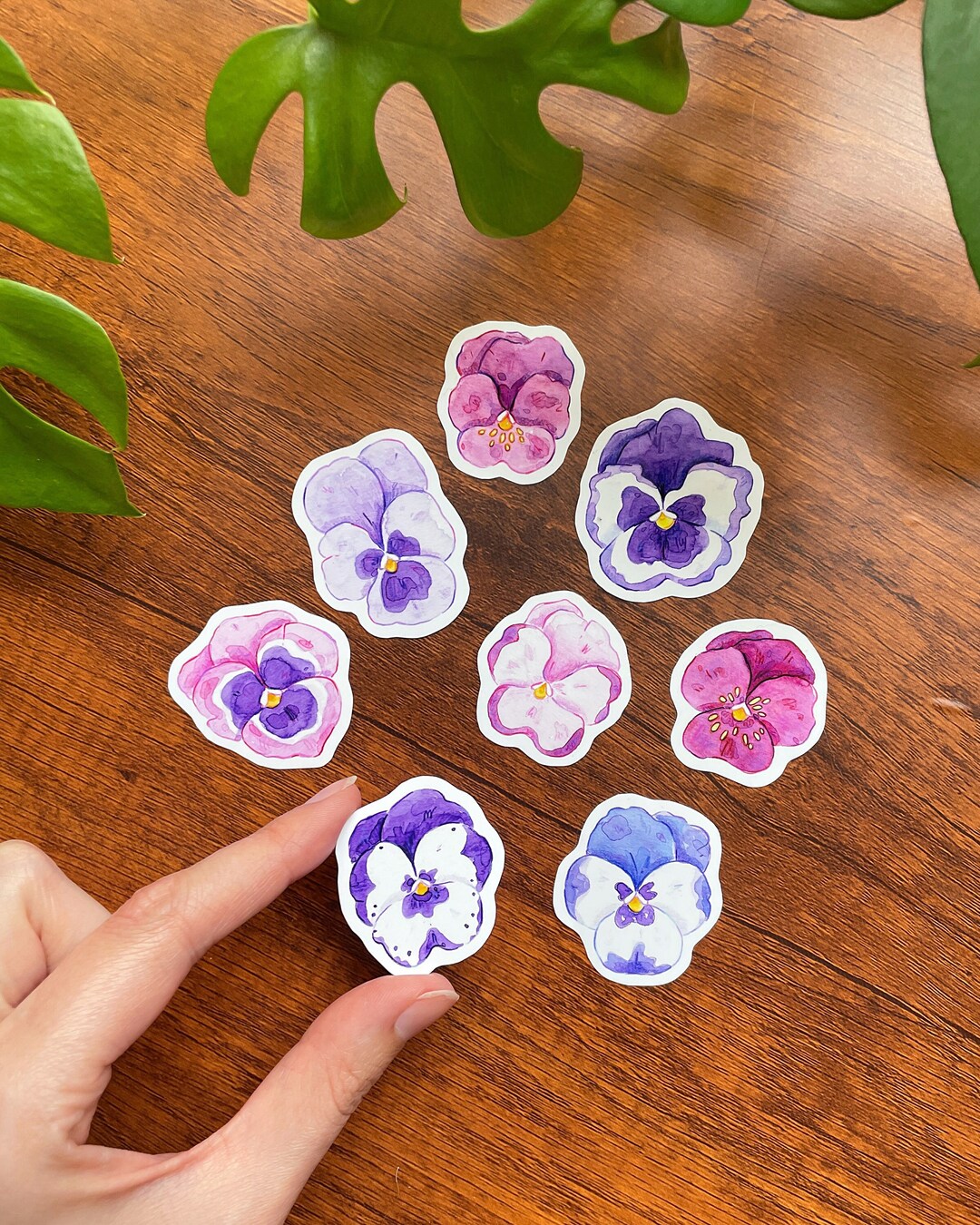Pretty Pansy Glossy Sticker 8 Pack - Etsy
