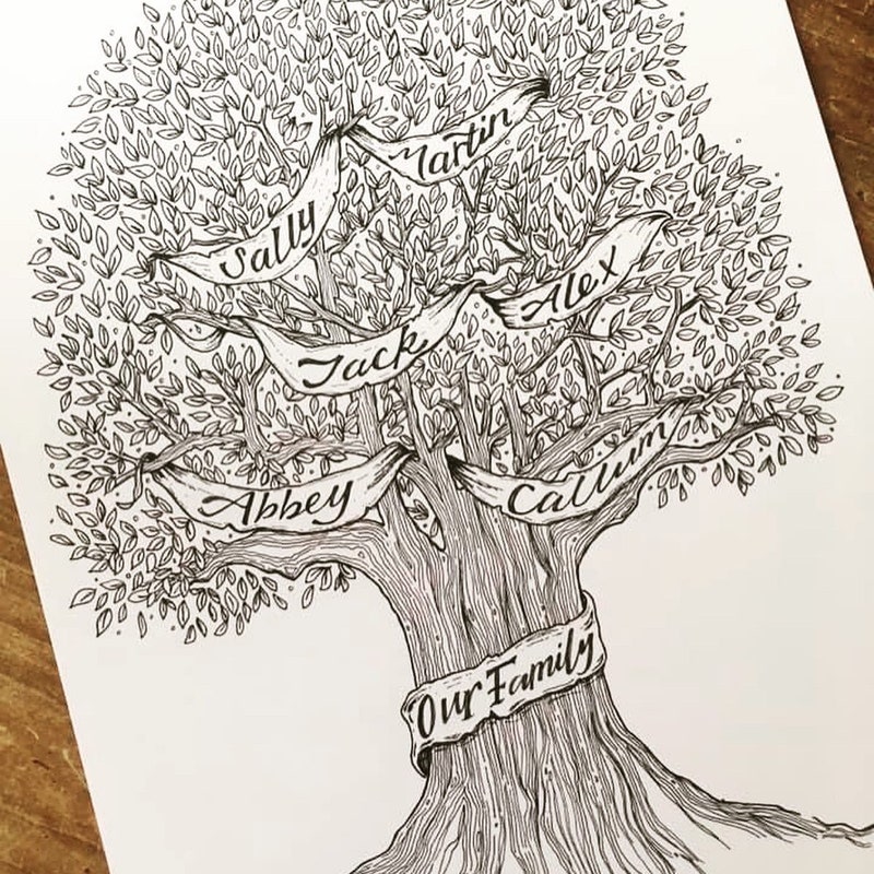 Hand Drawn Tree - Etsy