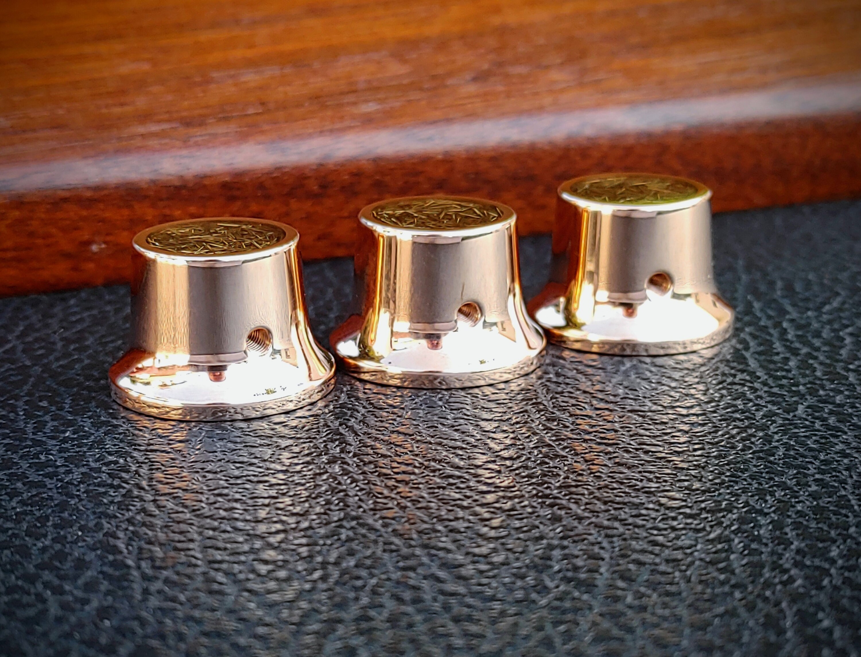 Custom Guitar Knob Set, Handmade, Bronze, With Aged Bronze Shaving ...
