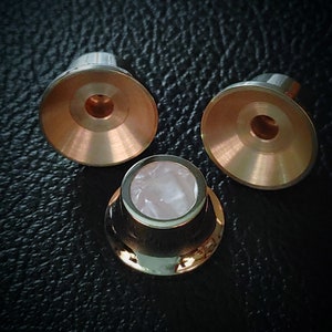 Custom Guitar Knob Set, Handmade Brass, With Pearloid Inlay, for Strat ...