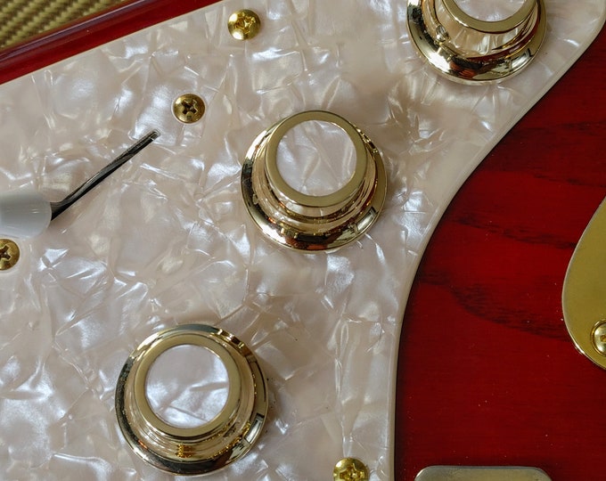 Custom Guitar Knob Set, Handmade Brass, With Pearloid Inlay, for Strat Style Guitar - Etsy