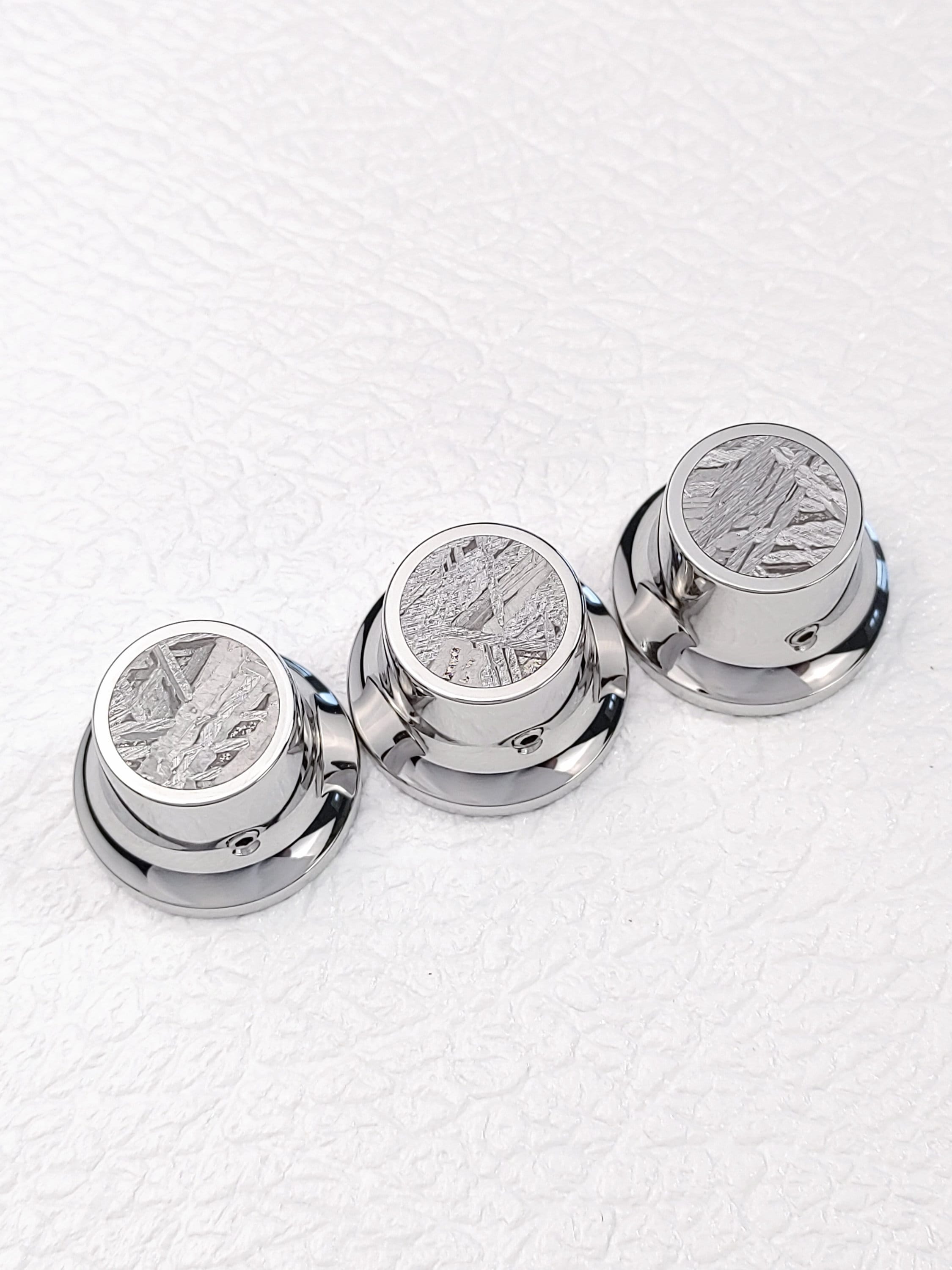 Custom Guitar Knob Set With Muonionalusta Meteorite Inlay in Solid ...