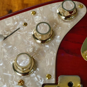 Custom Guitar Knob Set, Handmade Brass, With Pearloid Inlay, for Strat ...