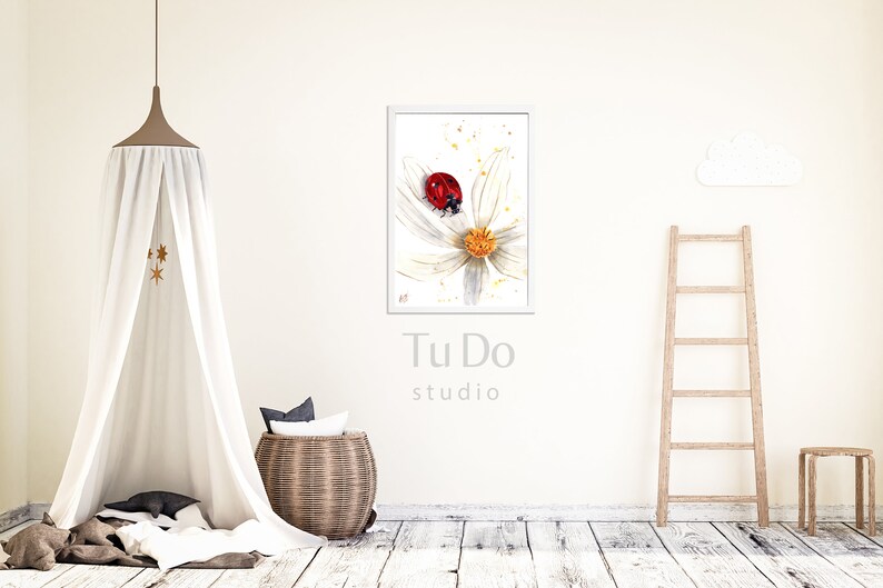 Ladybug Watercolor Art Digital File ONLY Wall Hanging - Etsy