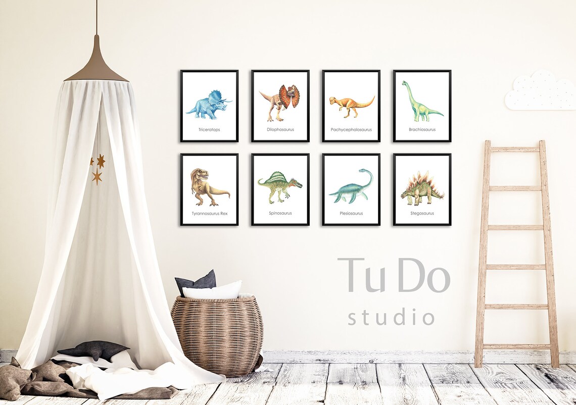 DINOSAURS Posters Set of 8 Digital Download ONLY Jurassic - Etsy