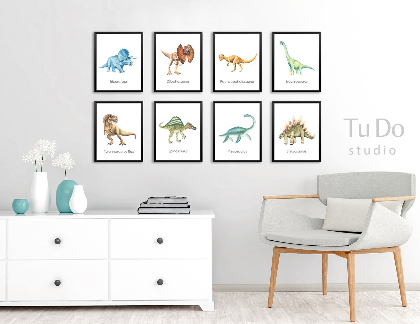 DINOSAURS Posters Set of 8 Digital Download ONLY Jurassic - Etsy