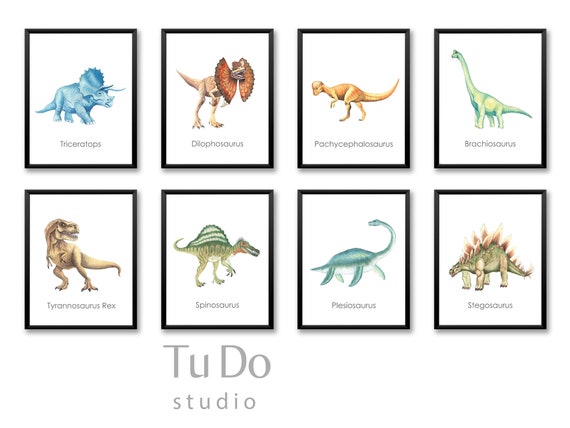 DINOSAURS Posters Set of 8 Digital Download ONLY Jurassic - Etsy