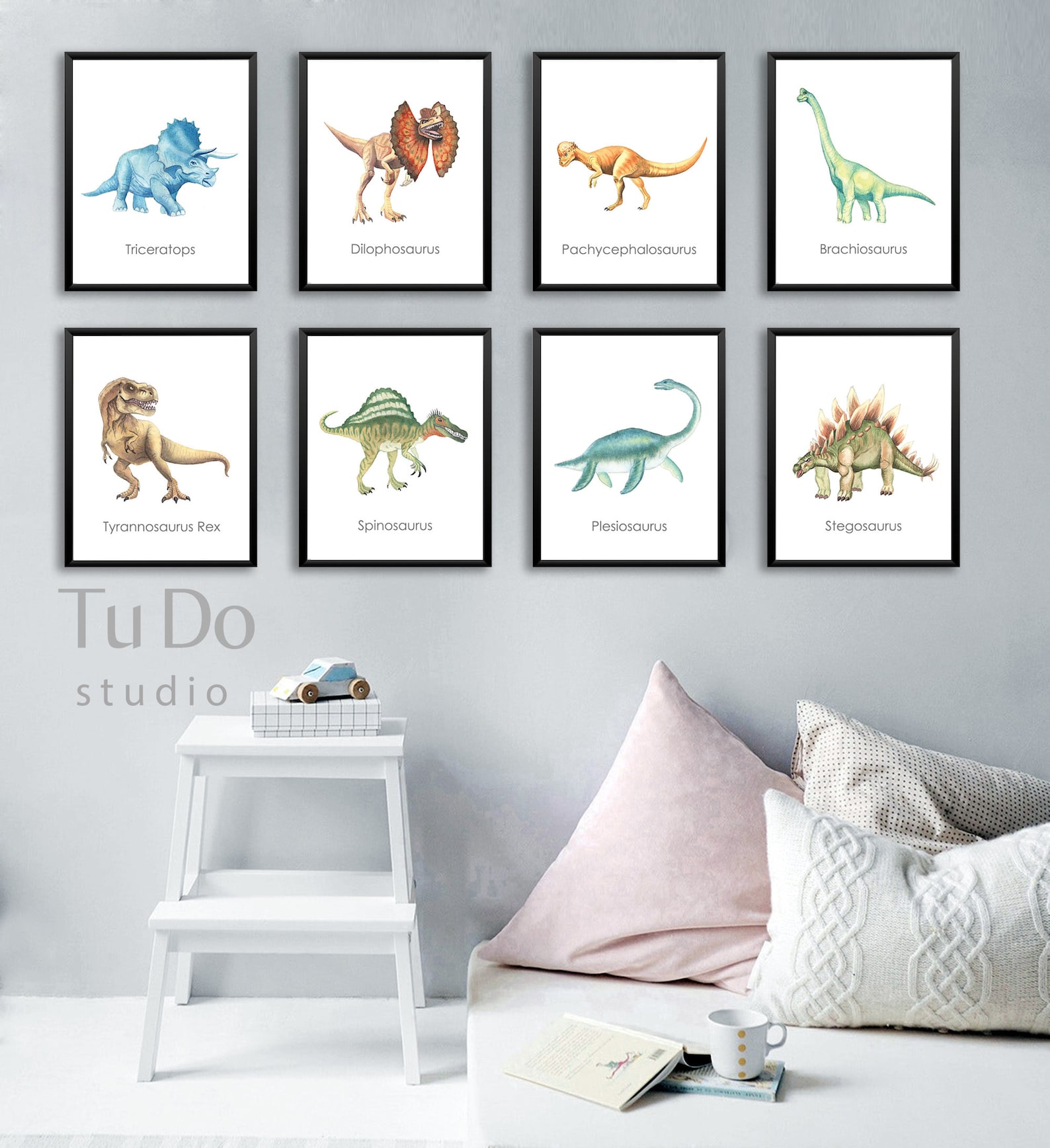 DINOSAURS Posters Set of 8 Digital Download ONLY Jurassic - Etsy