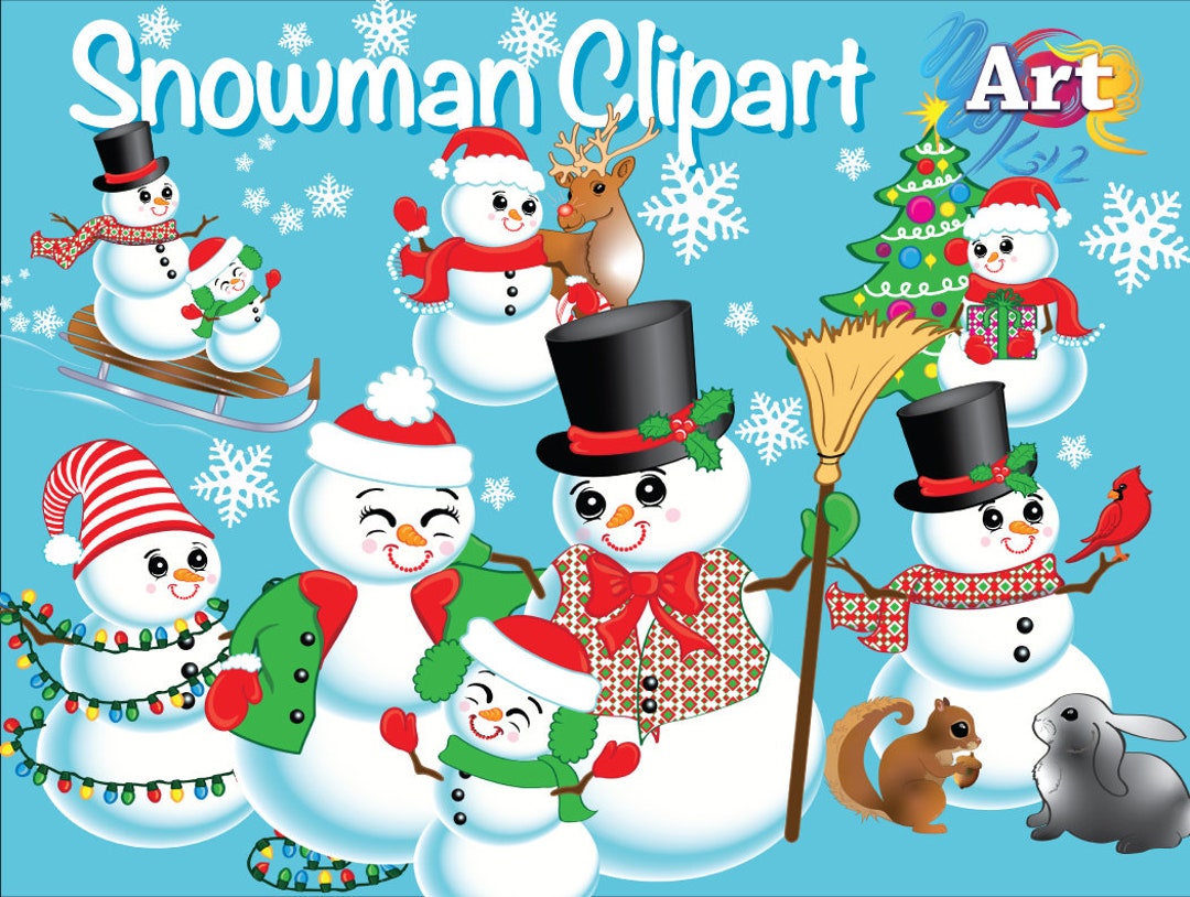 Snowman Clip Art Commercial or Personal Use - Etsy