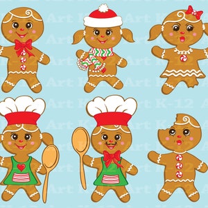 Gingerbread Man Clip Art - Commercial or Personal Use - Etsy