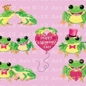 Valentine Frog Clipart Commercial or Personal Use - Etsy