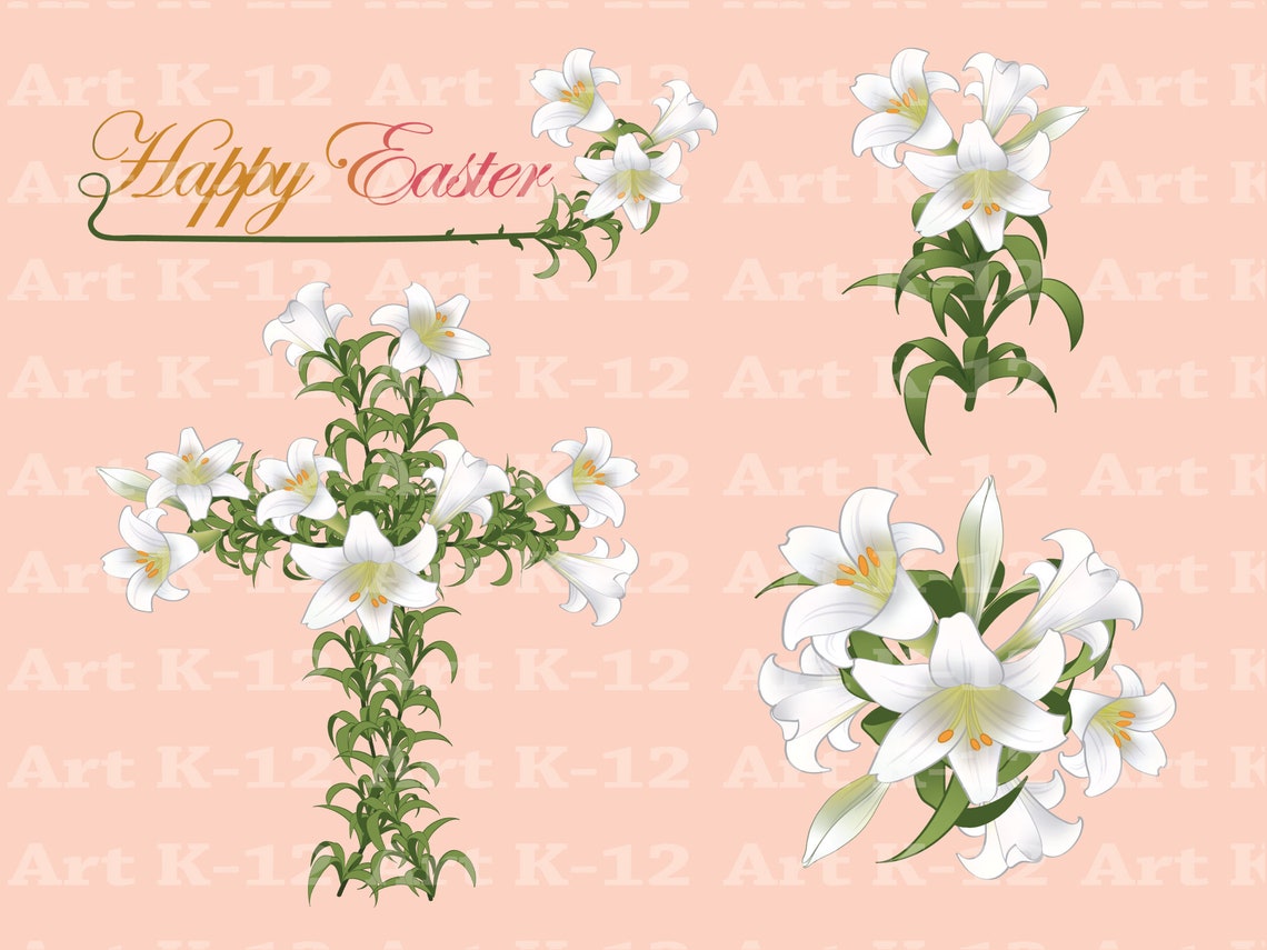 Easter Lily Clipart & Christian Symbols - Etsy