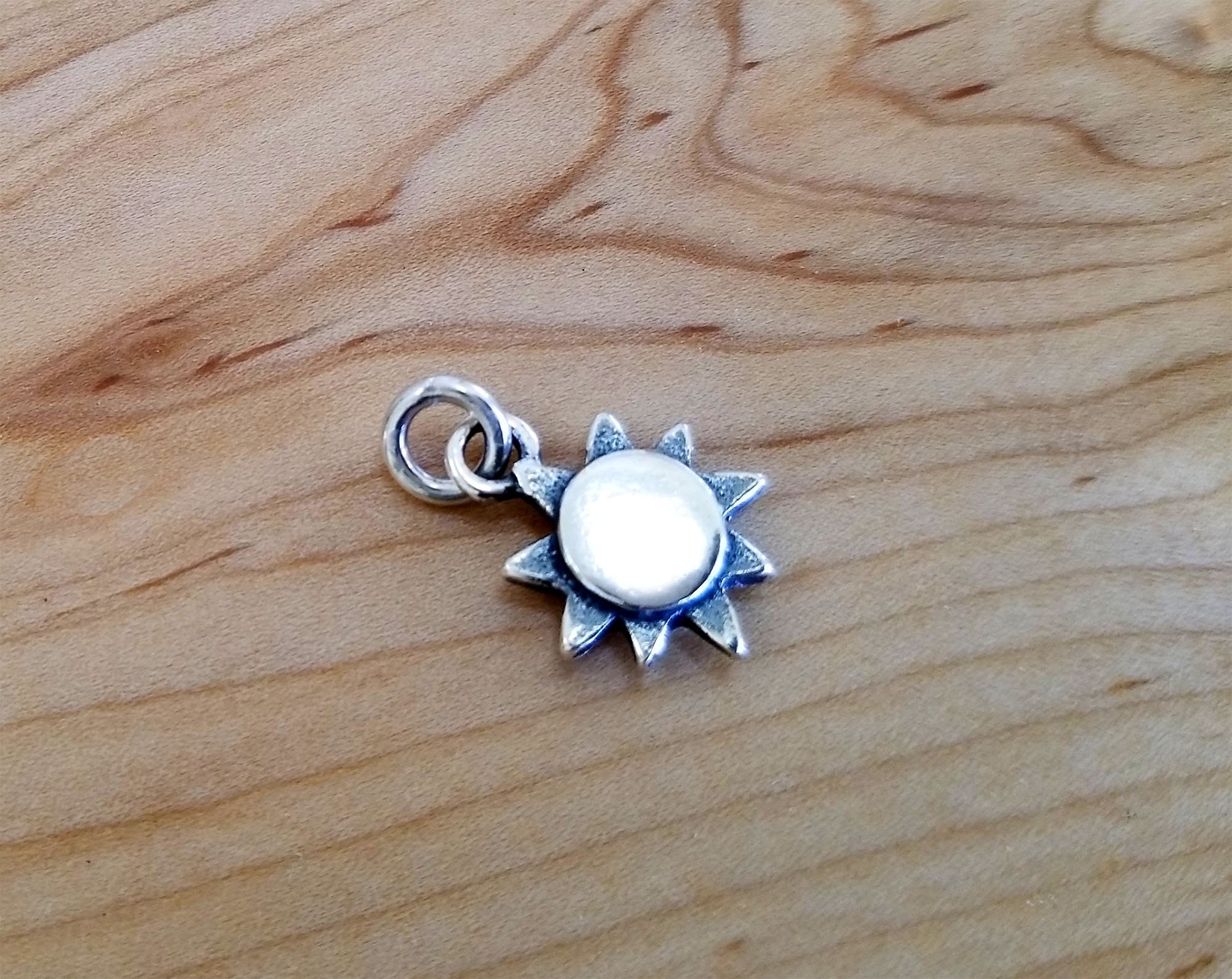 Sterling Silver Small Sun Pendant Charm Necklace chain - Etsy