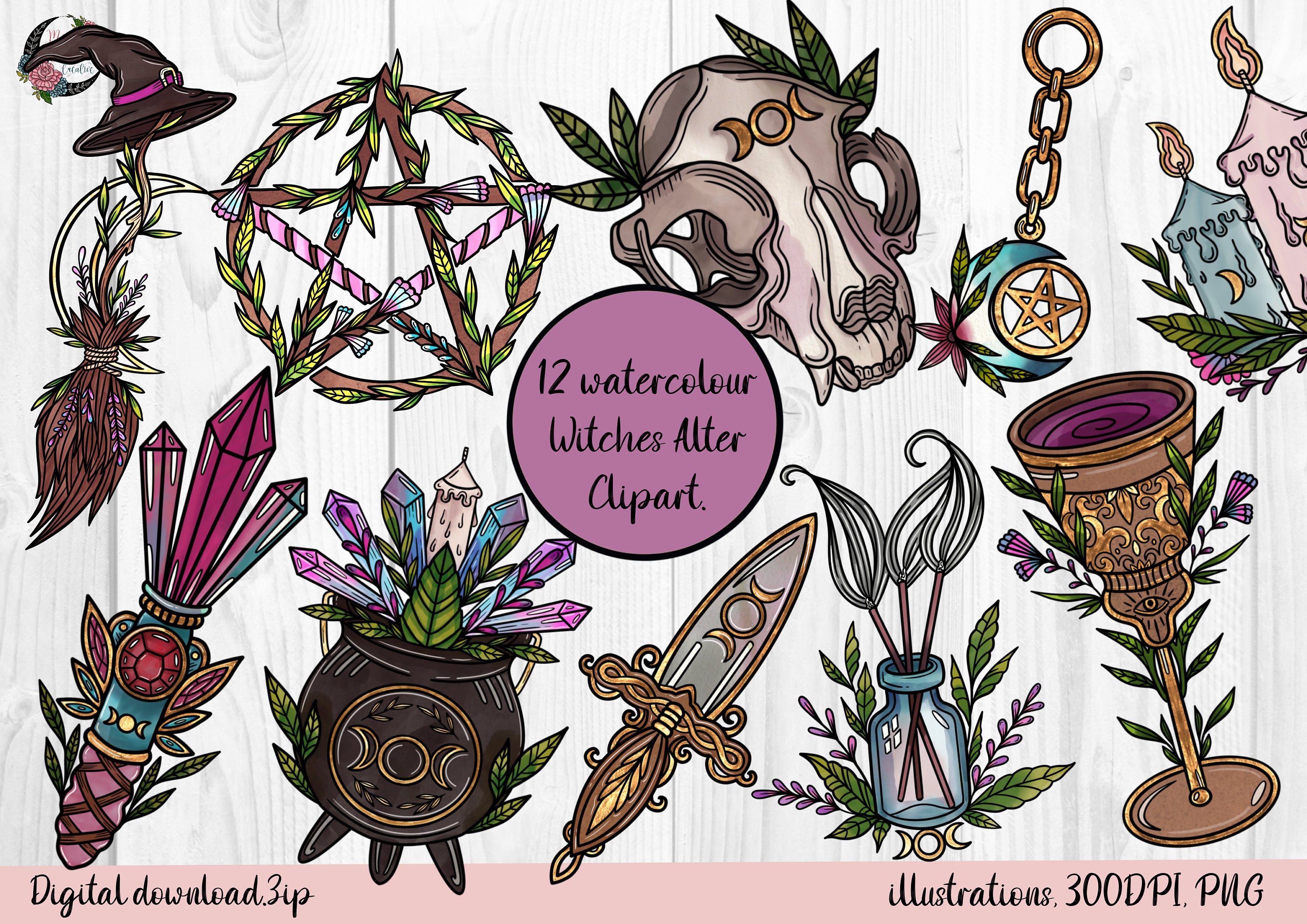 Witch Clipart, Witch Clip Art Png, Magic Clip Art, Mystical Clipart, Witchcraft Png Clipart ...