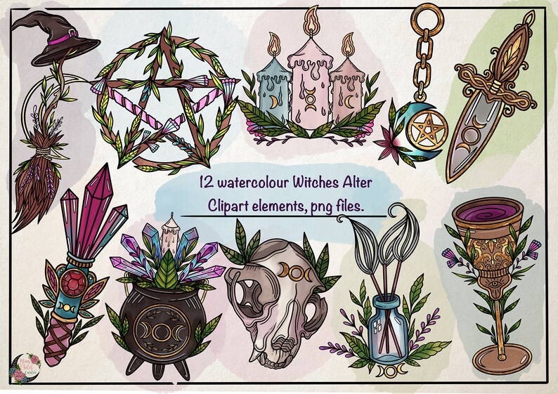 Witch Clipart Witch Clip Art Png Magic Clip Art Mystical - Etsy