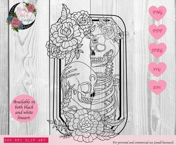 Floral Skeleton Svg Floral Skull Lovers Svg Floral Skeleton - Etsy