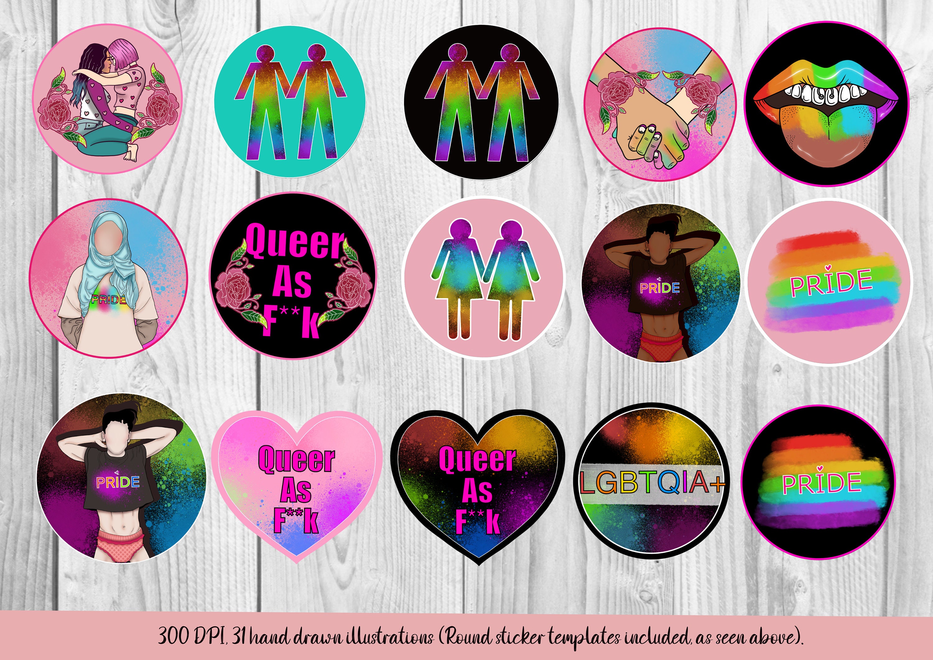 Lgbt Clipart, LGBTQIA, Stickers, Digital Download, Pride Clipart ...