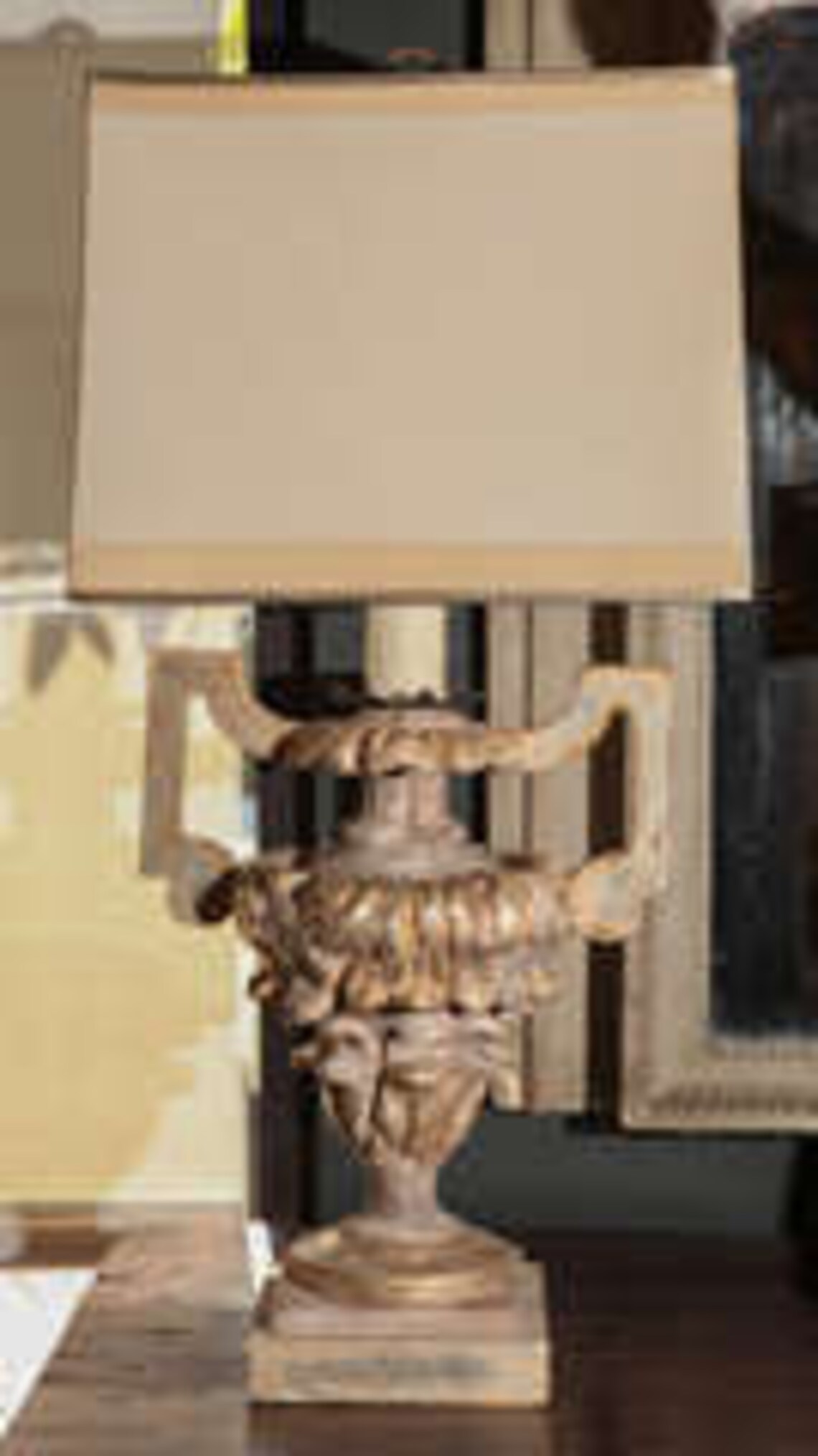 Pair of Carved White Gold Gilded Lamps- Only One Available - Etsy