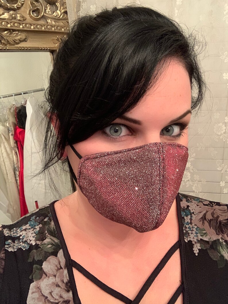 Holiday Mask Collection, Glitter Masks, Red Glitter Masks, Adjustable ...