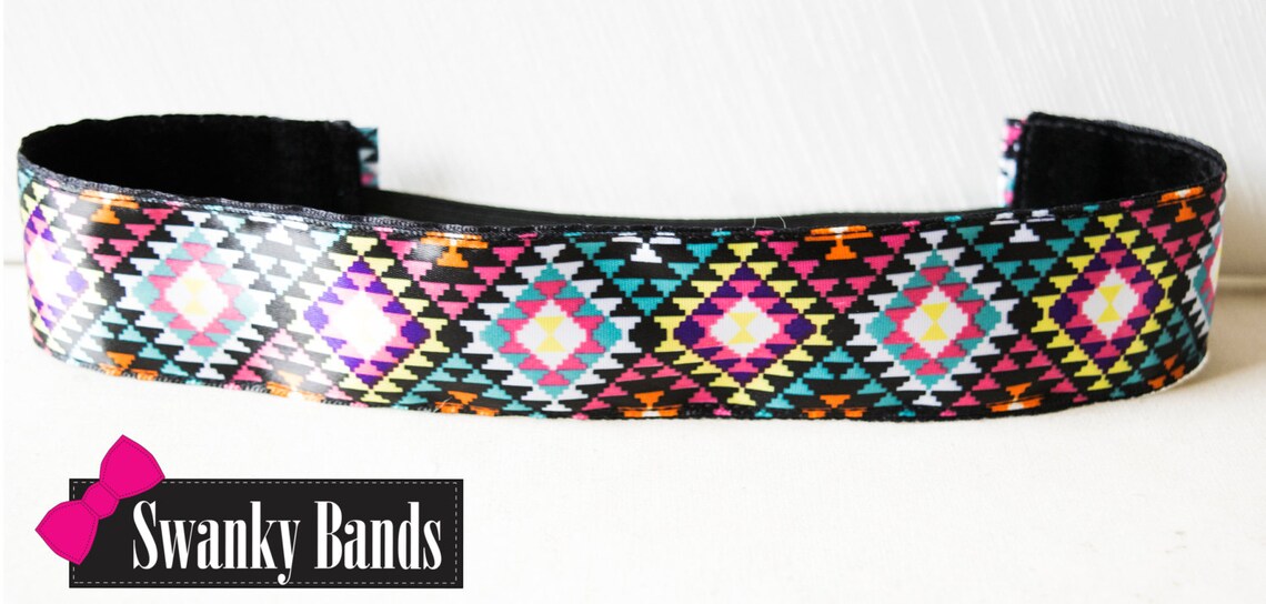 Aztec Diamond- Tribal Colorful Printed Non-slip Fashionable Headband ...