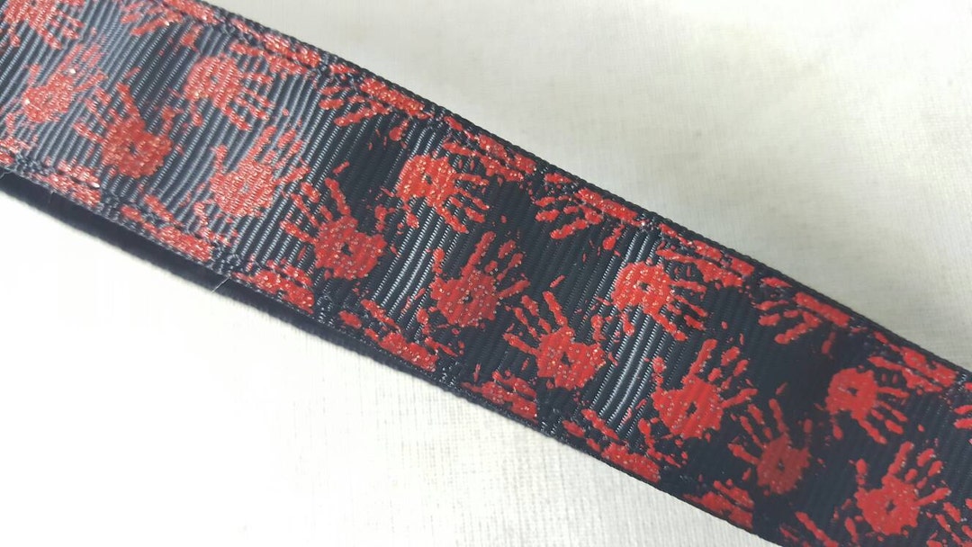 Bloody Hand Print on Black No Slip Headband, Non Slip Headband, Black ...