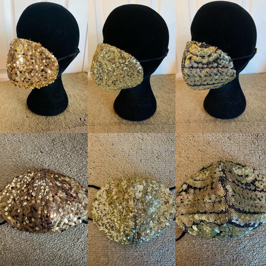 Holiday Mask Collection, Gold Masks, Sequin Masks, Adjustable Masks ...