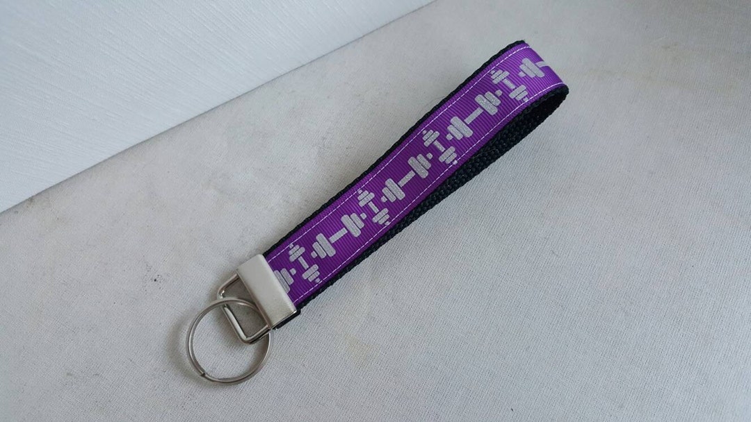 Purple Weights Key Fob, Weight Lifting Key Fob, Crossfit, Gym, Work Out ...