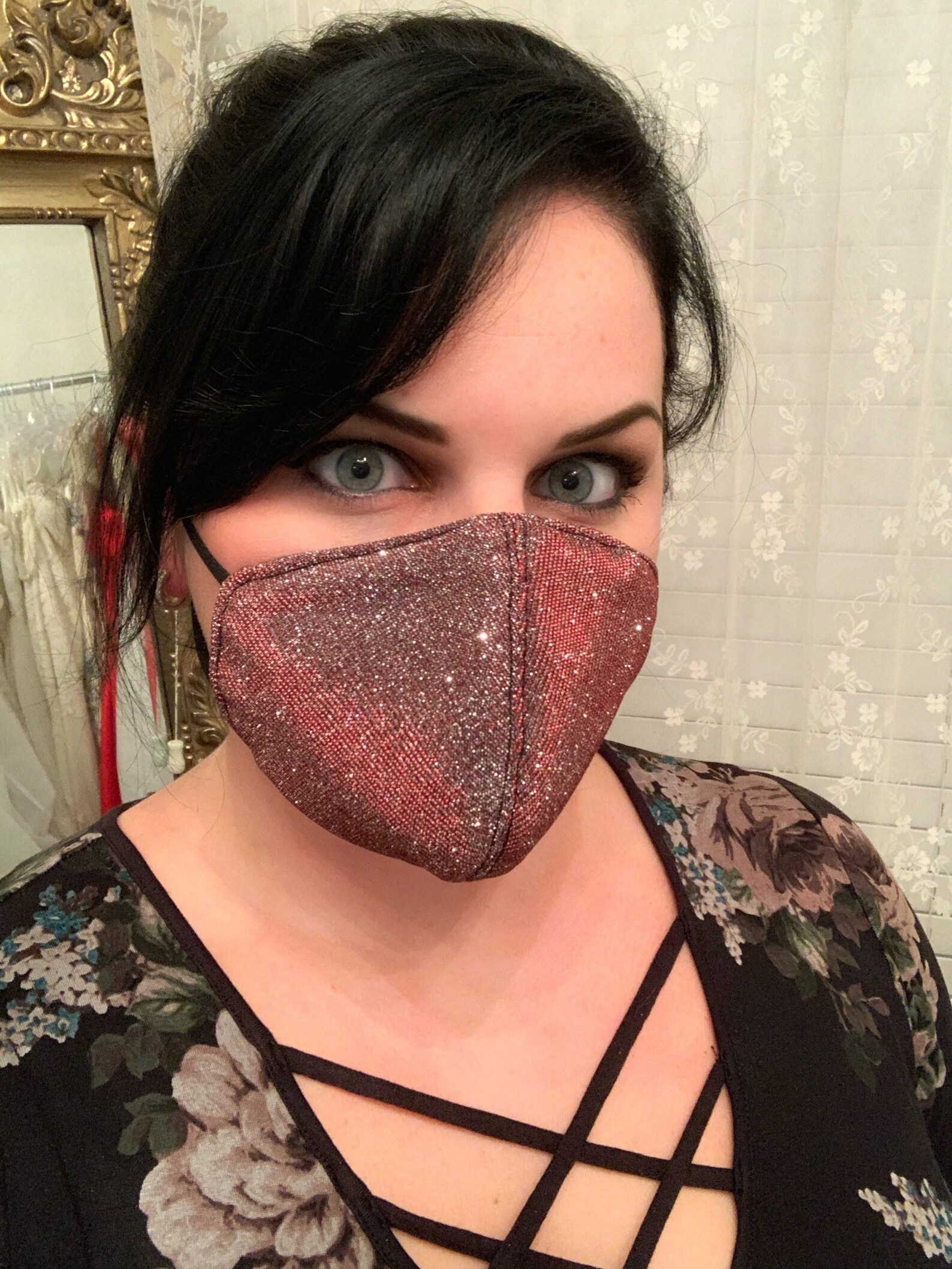 Holiday Mask Collection, Glitter Masks, Red Glitter Masks, Adjustable ...