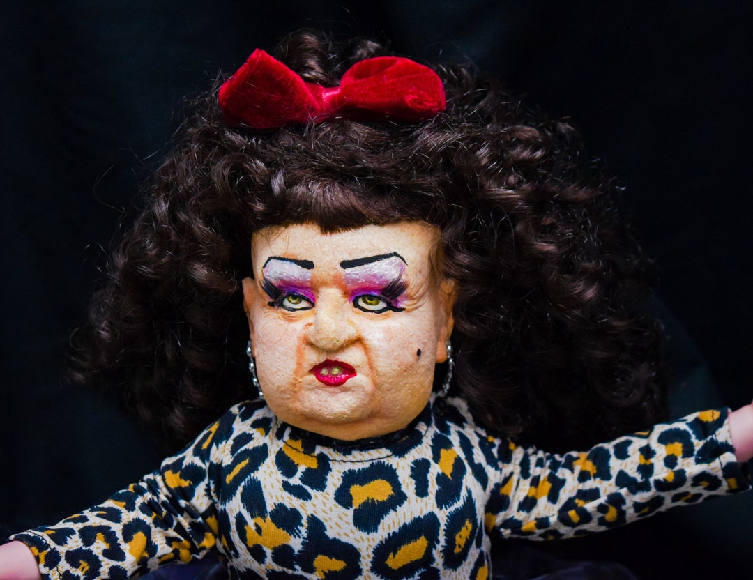 EDITH MASSEY 15 Inch Egg Lady Cult Movie Doll John Waters Divine Pink ...