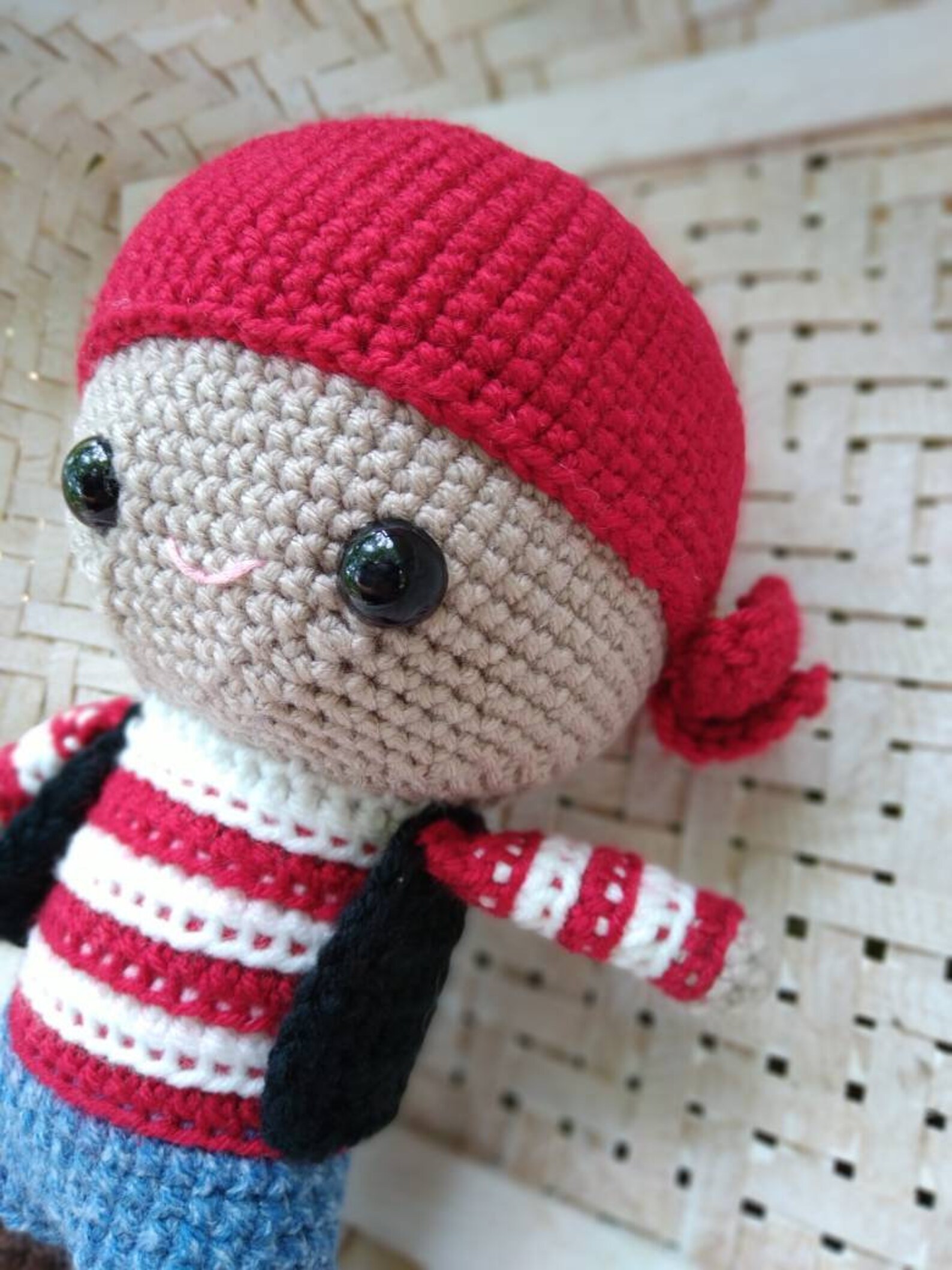 Crocheted Pirate Doll Swashbuckling Pegleg Pirate Doll Pirate Doll ...
