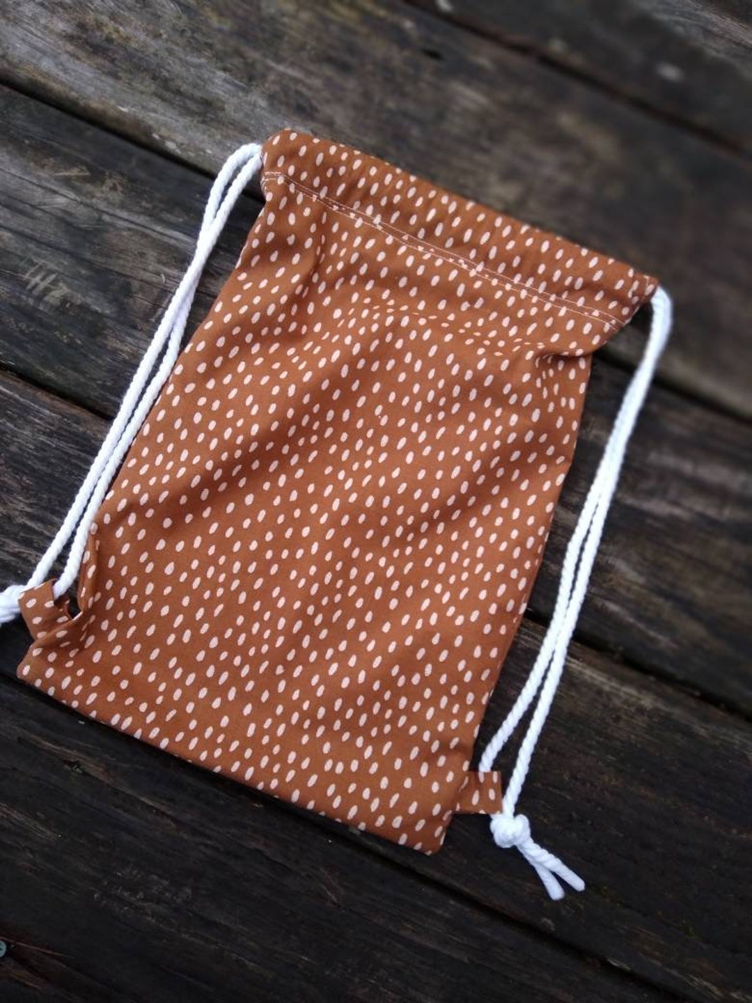 Cotton Fabric and Cotton Rope Child Size Drawstring Backpack Bag ...