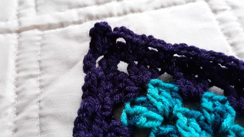 Soft Teal Purple Turquoise Throw Blanket Crocheted Granny Square Throw ...